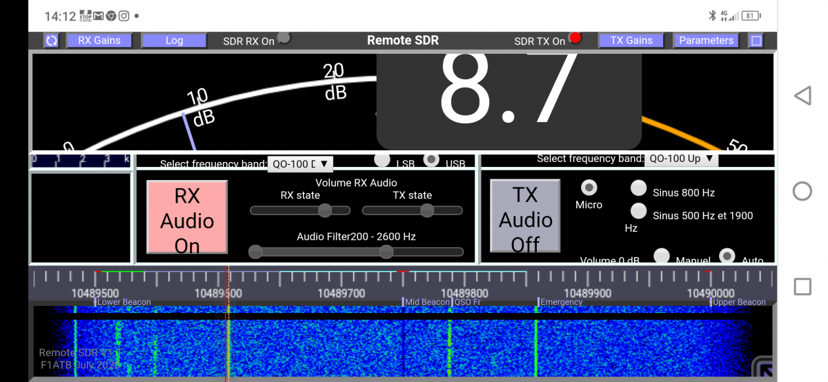 Remote SDR V1 – Man Machine Interface – F1ATB